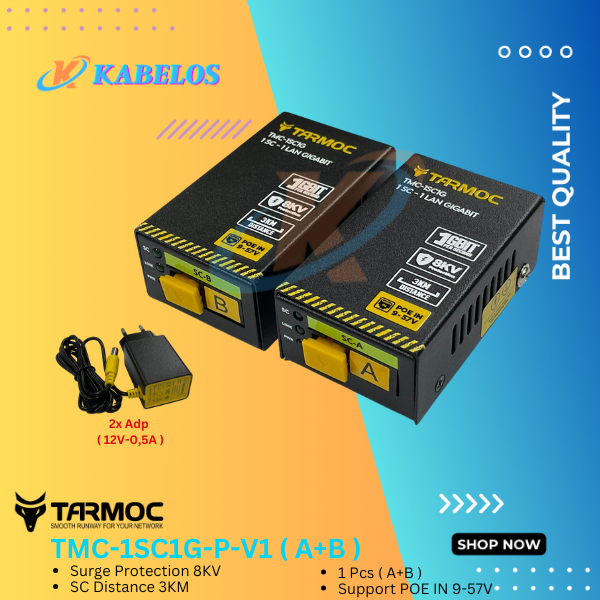 Jual Tarmoc TMC-1SC1G-P-V1 | 1 FO 1 LAN Gigabit POE IN 9-57V HTB GS-03 A+B | Shopee Indonesia
