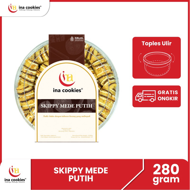 Jual Ina Cookies Kue Kering Premium Skippy Mede Putih | Shopee Indonesia