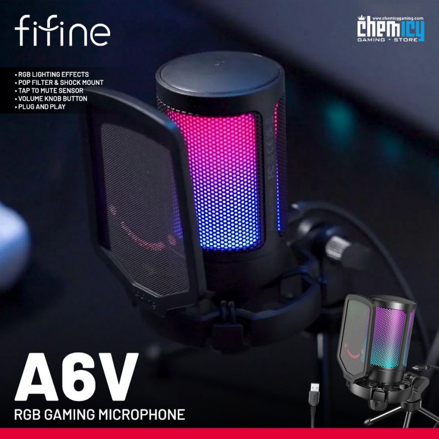 Jual Fifine A6V / A-6V / A6-V AmpliGame USB Gaming Microphone ...