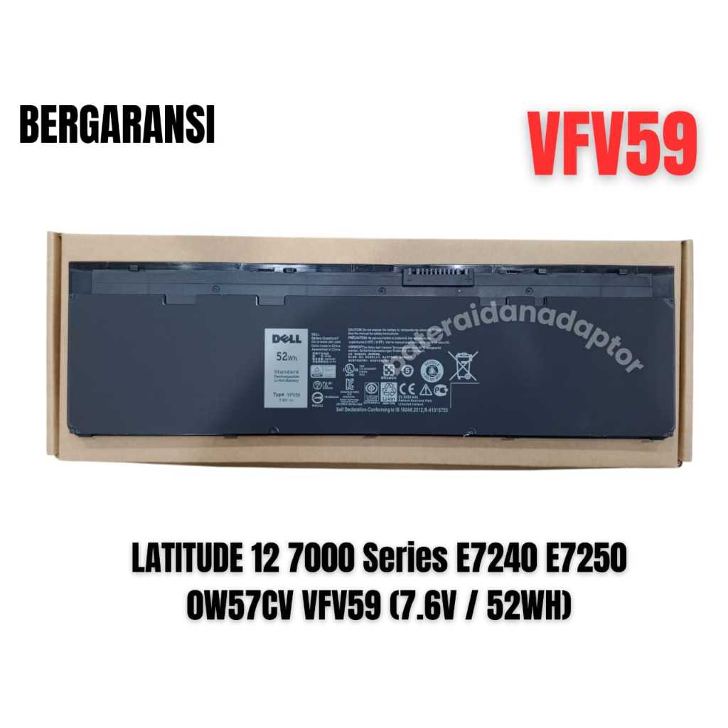 Jual DELL BATTERY LAPTOP LATITUDE 12 7000 Series E7240 E7250 0W57CV ...