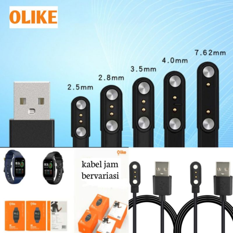 Jual kabel charger JAM smartwart 2 pin OLIKE FW2 FM01 W15 meta S1 FW1 ...