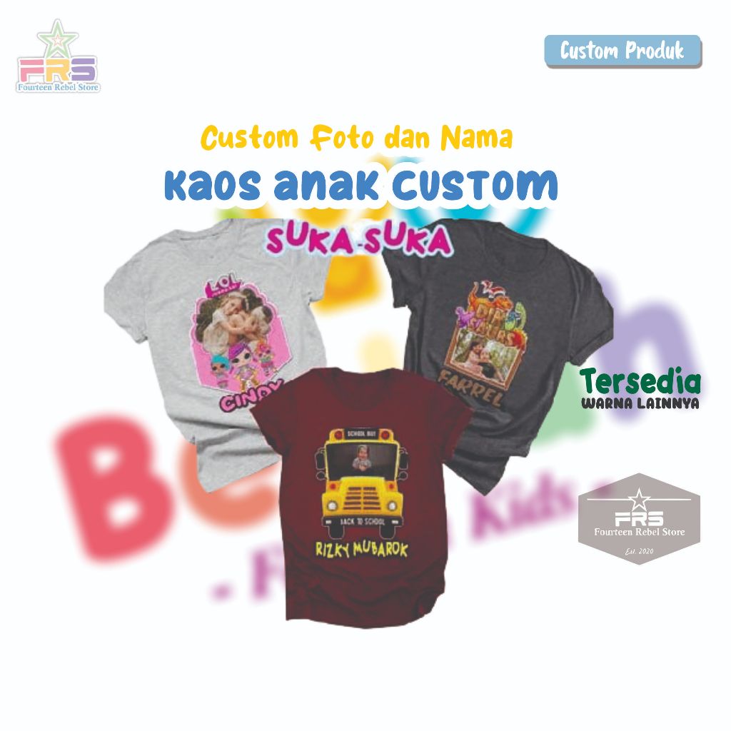 Jual Kaos Anak FOTO Dan NAMA Seri 03 Frame Cartoon 1-12 Tahun | Shopee ...