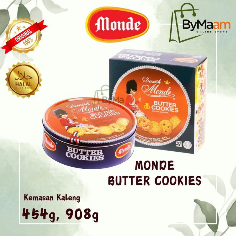 Jual Biskuit MONDE Danish Butter Cookies Blue Shell Kaleng 454 gr, 908 ...