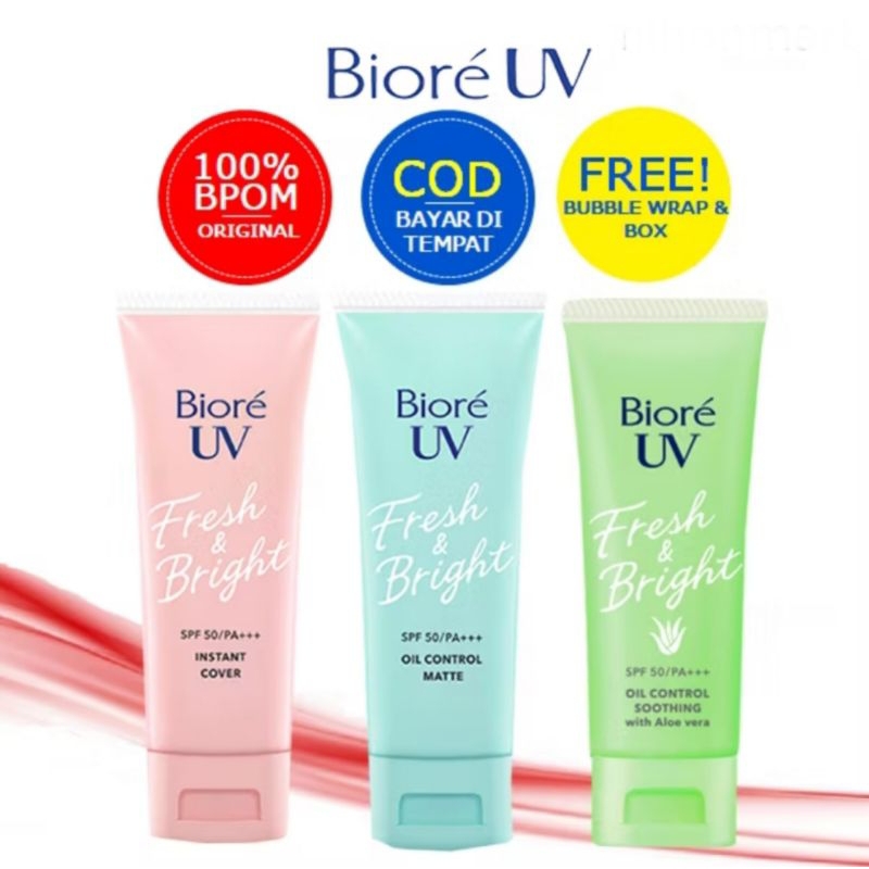 Jual biore UV fresh & bright SPF 50/PA+++ 30g | Shopee Indonesia