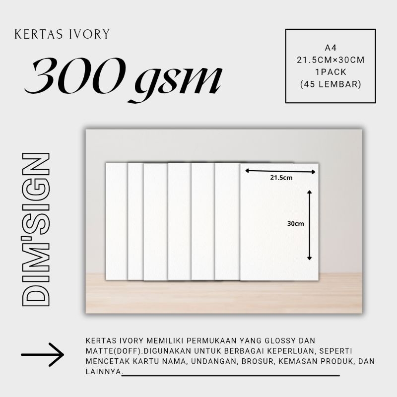 Jual kertas Ivory A4 Ketebalan 210gsm, 230gsm, 250gsm, 300gsm, 350gsm ...