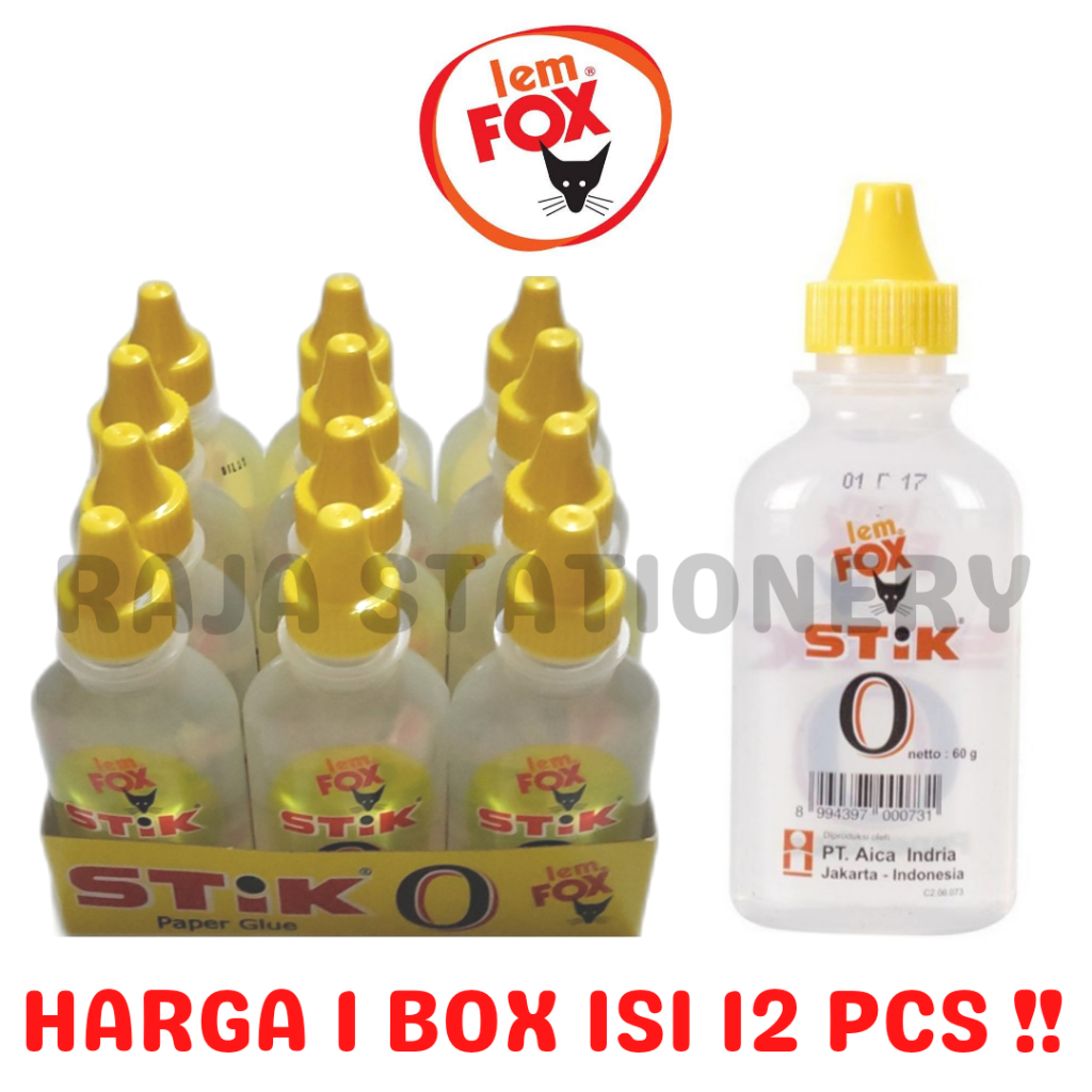 Jual LEM FOX STICK O 60gr TRANSPARENT GLUE BOTOL LEM CAIR STIC FOX TRANSPARAN KERTAS BENING ...