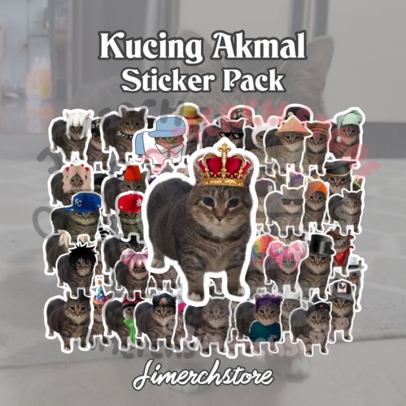 Jual STICKER KUCING AKMAL ETHEL LUCU Stiker Pack set | Shopee Indonesia