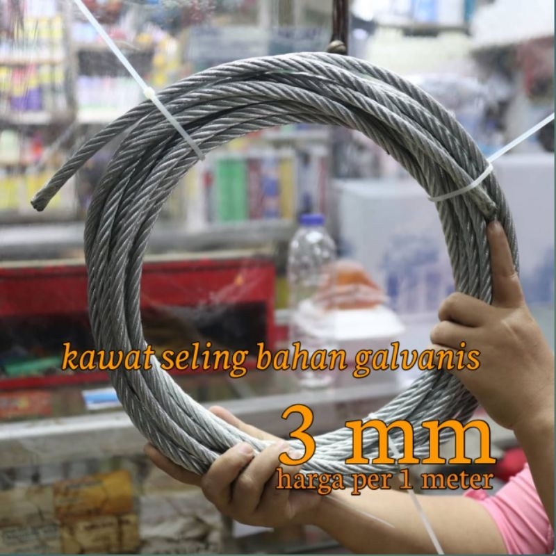 Jual wire rope Seling galvanis 6x12+fc/sling galv 12mm/14mm/16mm/18mm ...