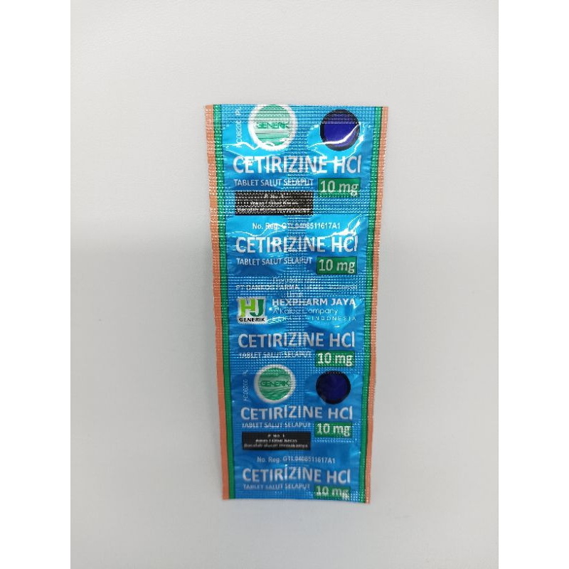 Jual CETIRIZINE HCL 10 MG TABLET / STRIP 10 TAB / OBAT ALERGI GATAL ...