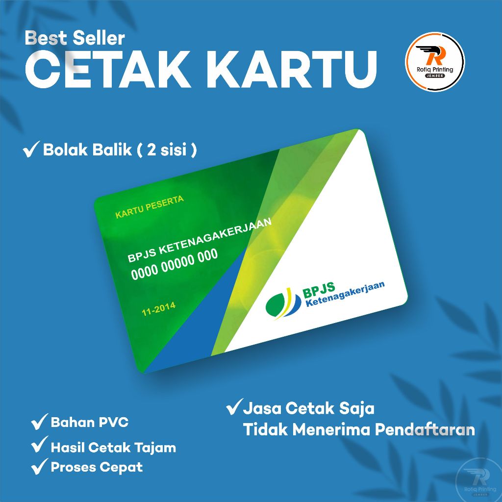 Jual Cetak Kartu Bpjs Ketenagakerjaan Proses Sehari Jadi | Shopee Indonesia