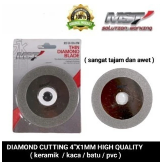 Jual Diamond cutting disc / mata gerinda potong 4"x1mm ( kaca / keramik / batu / pvc ) jaminan ...