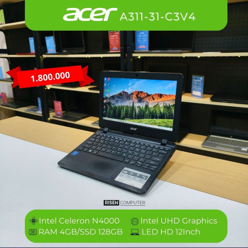 Jual Second LAPTOP ACER ASPIRE 3 A311-31-C3V4 Intel Celeron N4000 RAM 4GB SSD 128GB Notebook ...