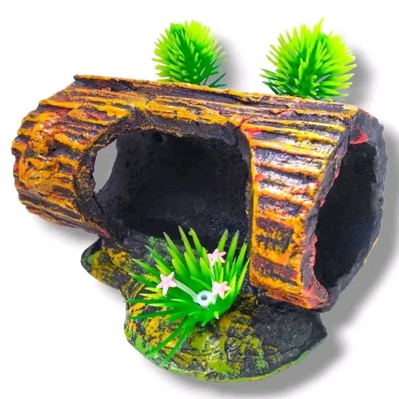 Jual Hiasan aquarium pokol kayu bolong/tempat rumah ikan | Shopee Indonesia