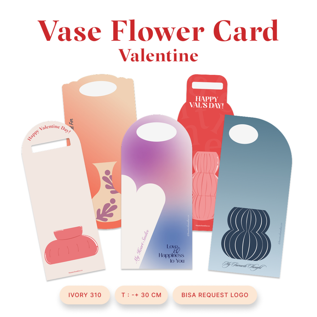 Jual Vas Flower Card Valentine | Kartu bunga dengan Vas | Uk T = 30 cm ...