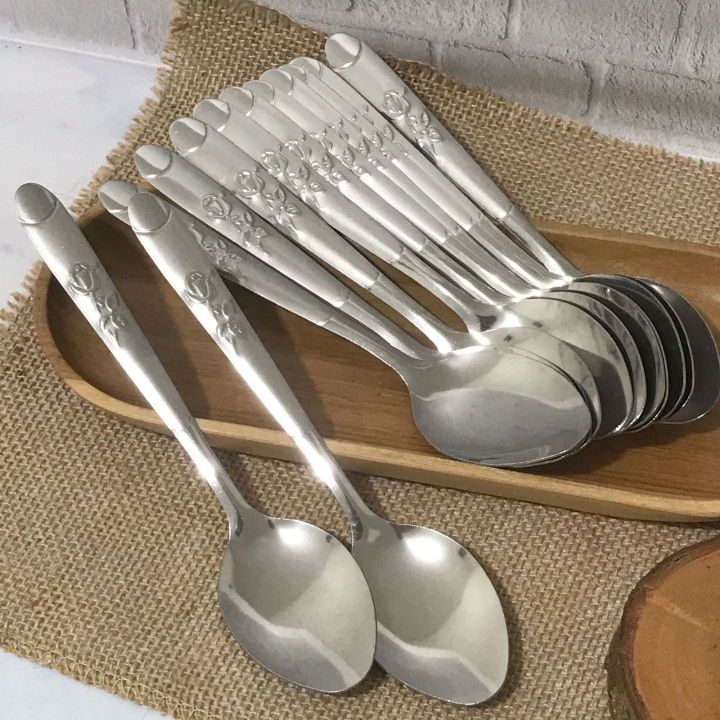 Jual SENDOK STAINLESS NAGAKO/ SENDOK MAKAN POLOS / SET SENDOK ISI 12 ...