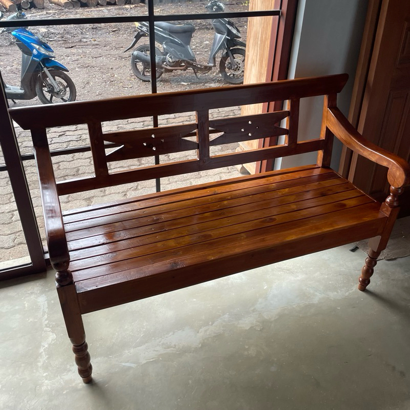 Jual Garden Bench Bangku Taman Bangku Teras Kayu Solid Mahoni Melamic ...