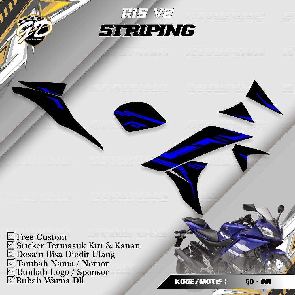 Jual Striping R15 V2 - Stiker Striping R15 V2 - Yamaha Striping R15 V2 ...