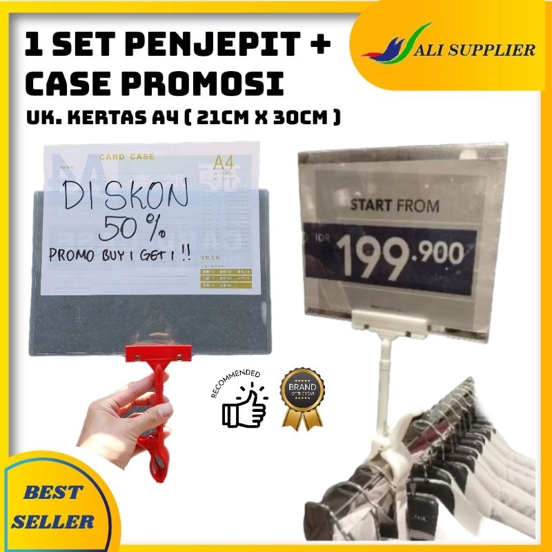 Jual 1 SET PENJEPIT LABEL HARGA + CASE / POP DISPLAY A4 / DISPLAY HARGA ...