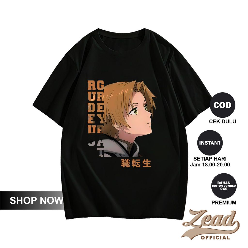 Jual ZEAD KAOS ANIME MUSHOKU TENSEI KAOS DISTRO RUDEUS GREYRAT TSHIRT ...