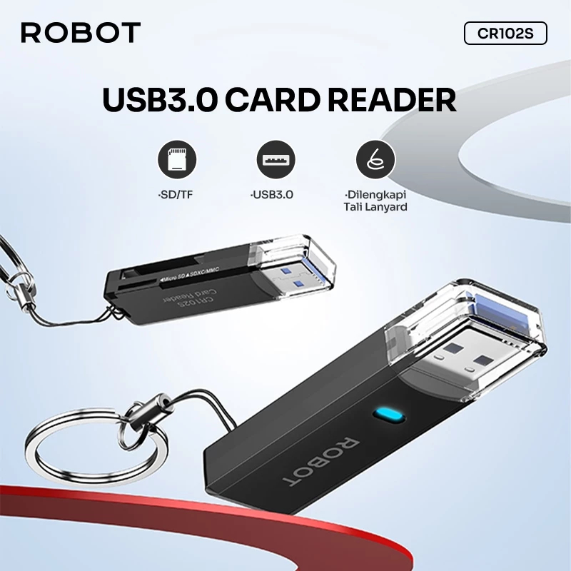 Jual ROBOT CR102S USB 3.0 Cap Design with 2 Slot Card Reader Black ...
