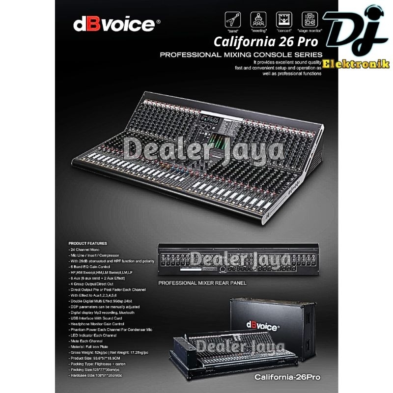 Jual Mixer Analog DB Voice CALIFORNIA 26 PRO / CALIFORNIA26 PRO- 26 ...