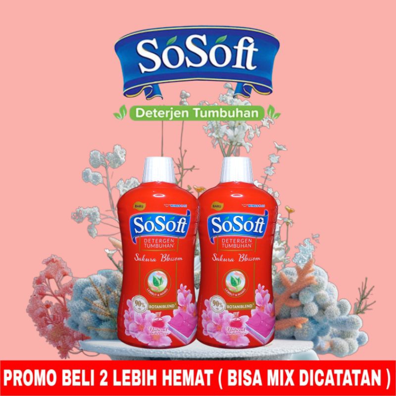 Jual So Soft Detergen Cair Botol 700ml 2pcs | Shopee Indonesia