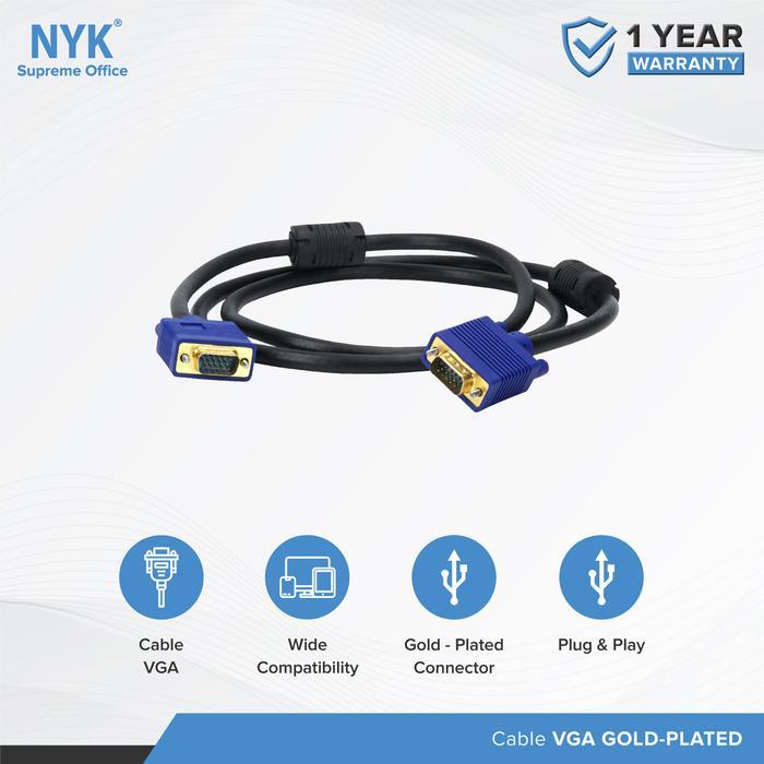 Jual Cable NYK Kabel VGA GOLD PLATE 1.5 - 5 Meter Komputer Laptop - 1,5 ...