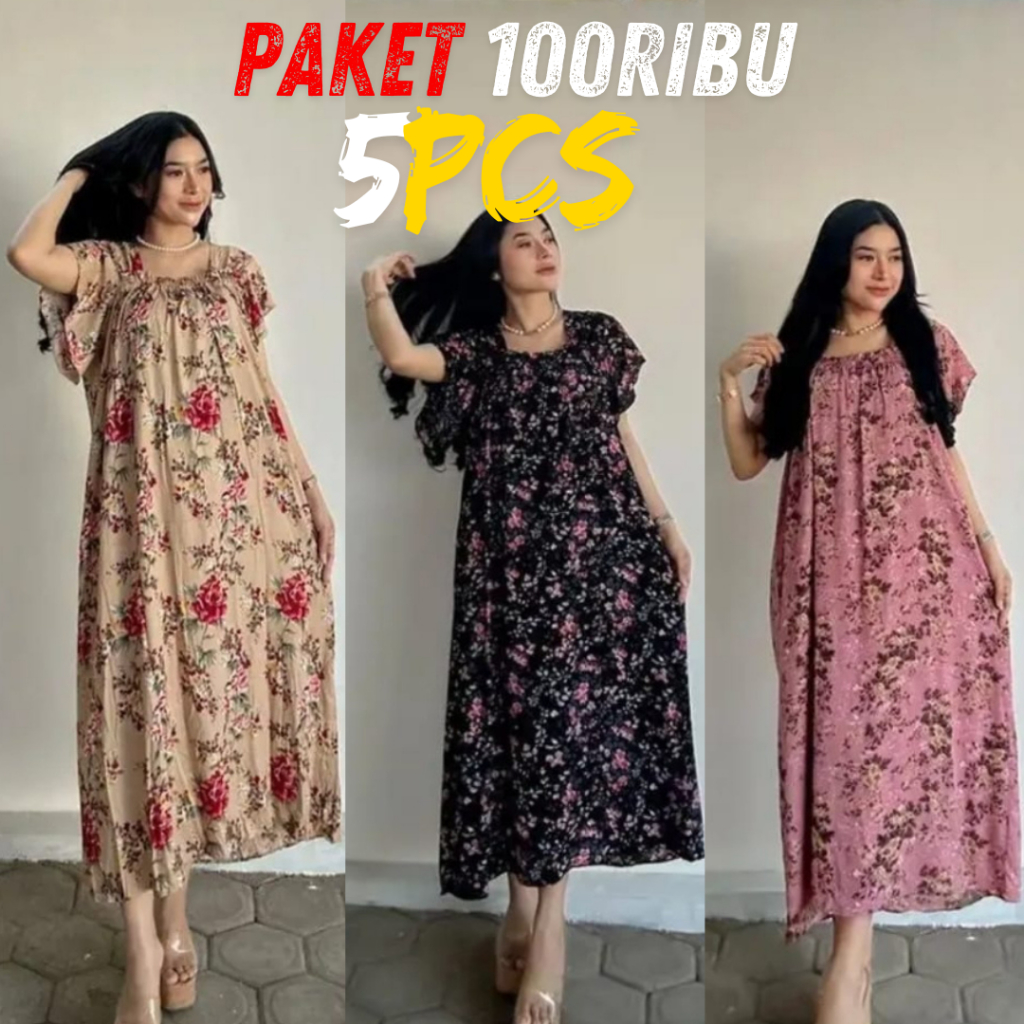 Jual Daster Fuji 5pcs 100rb | Katun Grade A Lengan Pendek Motif Bunga ...