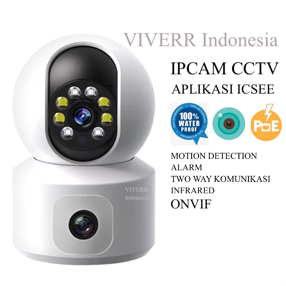 Jual ICSEE IPCAM CCTV 4MP Dual Lens WiFi 8MP Camera Dual Screen Baby ...