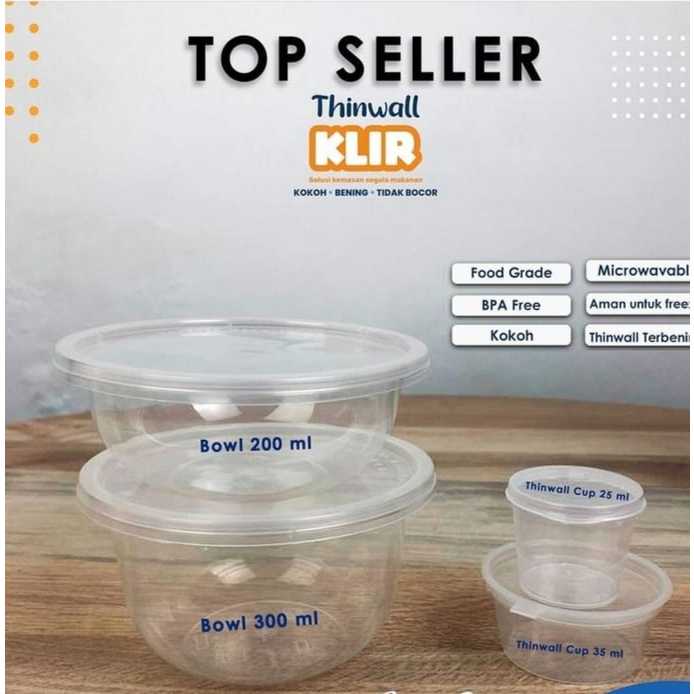 Jual Thinwall KLIR Bowl Ukuran 200 ml, 300 ml, 400 ml, 500 ml | Shopee Indonesia