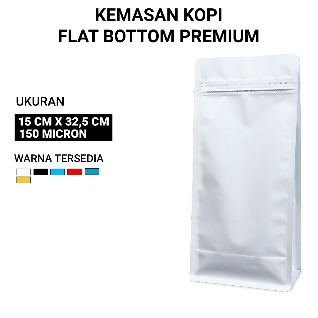 Jual Kemasan Kopi 1 Kg Ziplock Putih Flat Bottom | Valve | Zipper | Packaging Kopi | Shopee ...