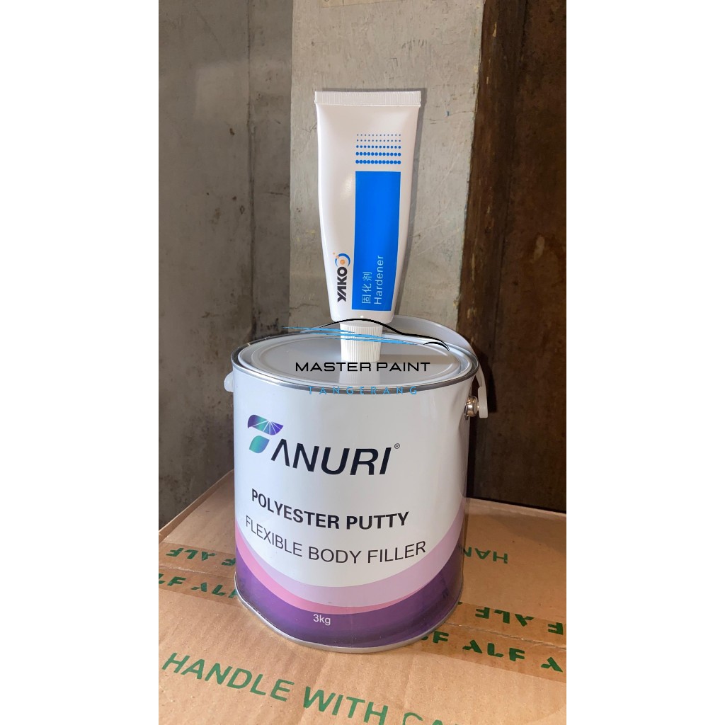 Jual ANURI POLYESTER PUTTY FLEXIBLE BODY FILLER 3KG+YAKO HARDENER | Shopee Indonesia
