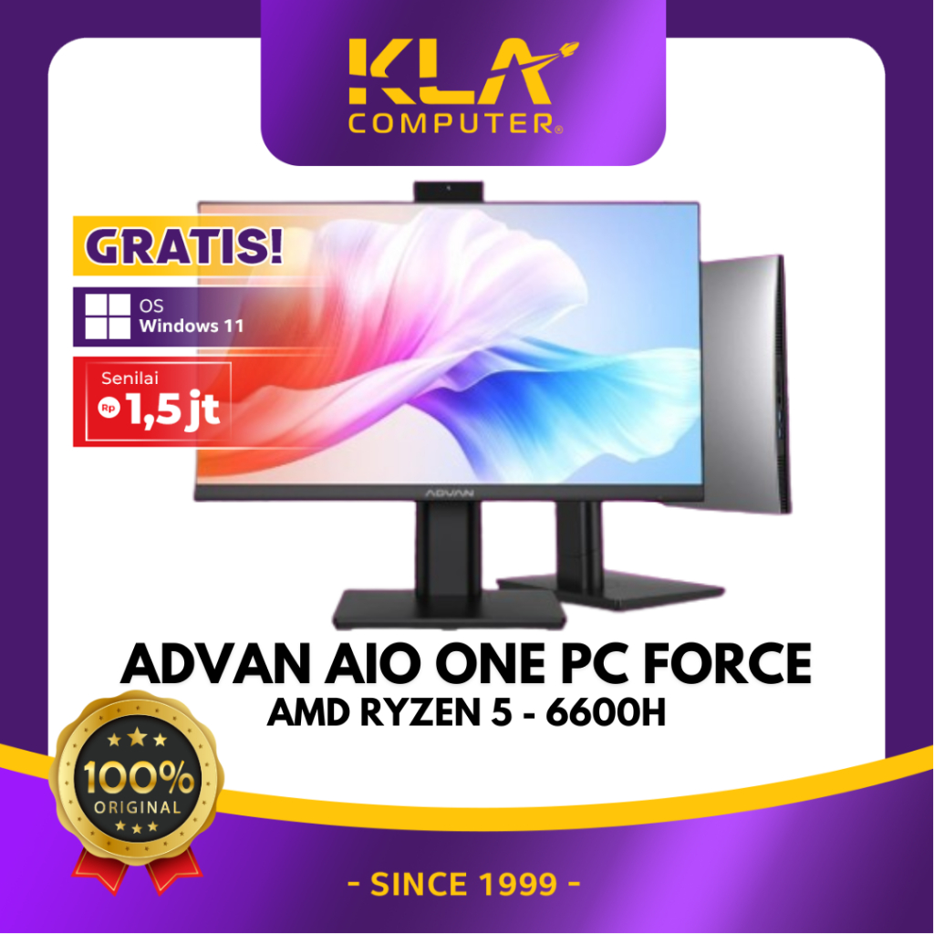 Jual Advan FORCE ONE PC AMD Ryzen 5 6600H 8GB 512GB Radeon 660M 24 Inch ...