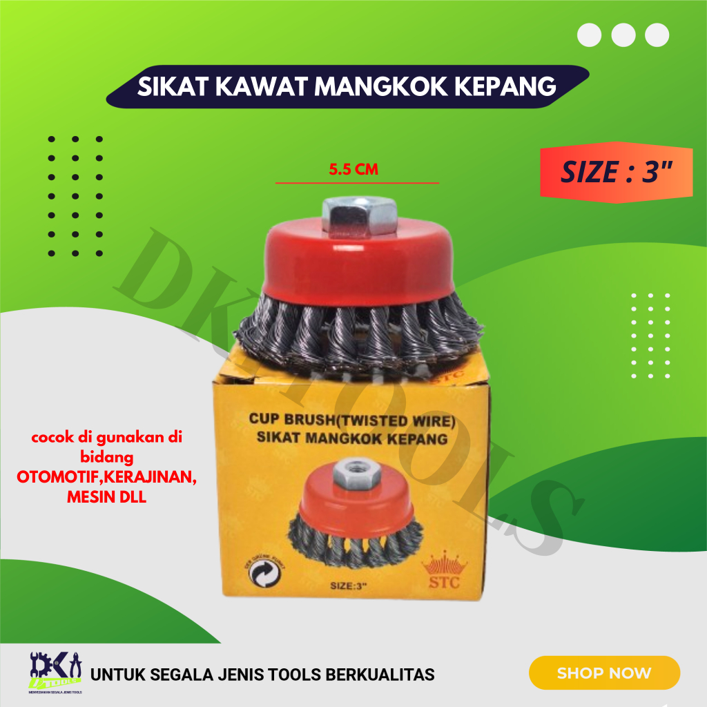 Jual KING STC / A&Z Sikat Kawat Mangkok Kepang Kawat Cup Brush Gerinda ...