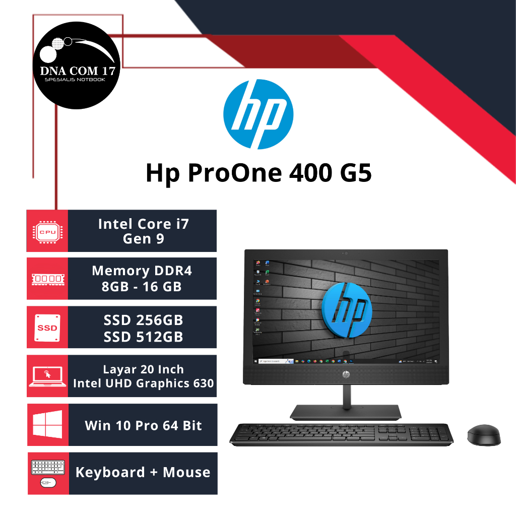 Jual PC AIO HP ProOne 400 G5 | i7 Gen 9 | DDR4 8GB | SSD 256GB | Murah | Shopee Indonesia
