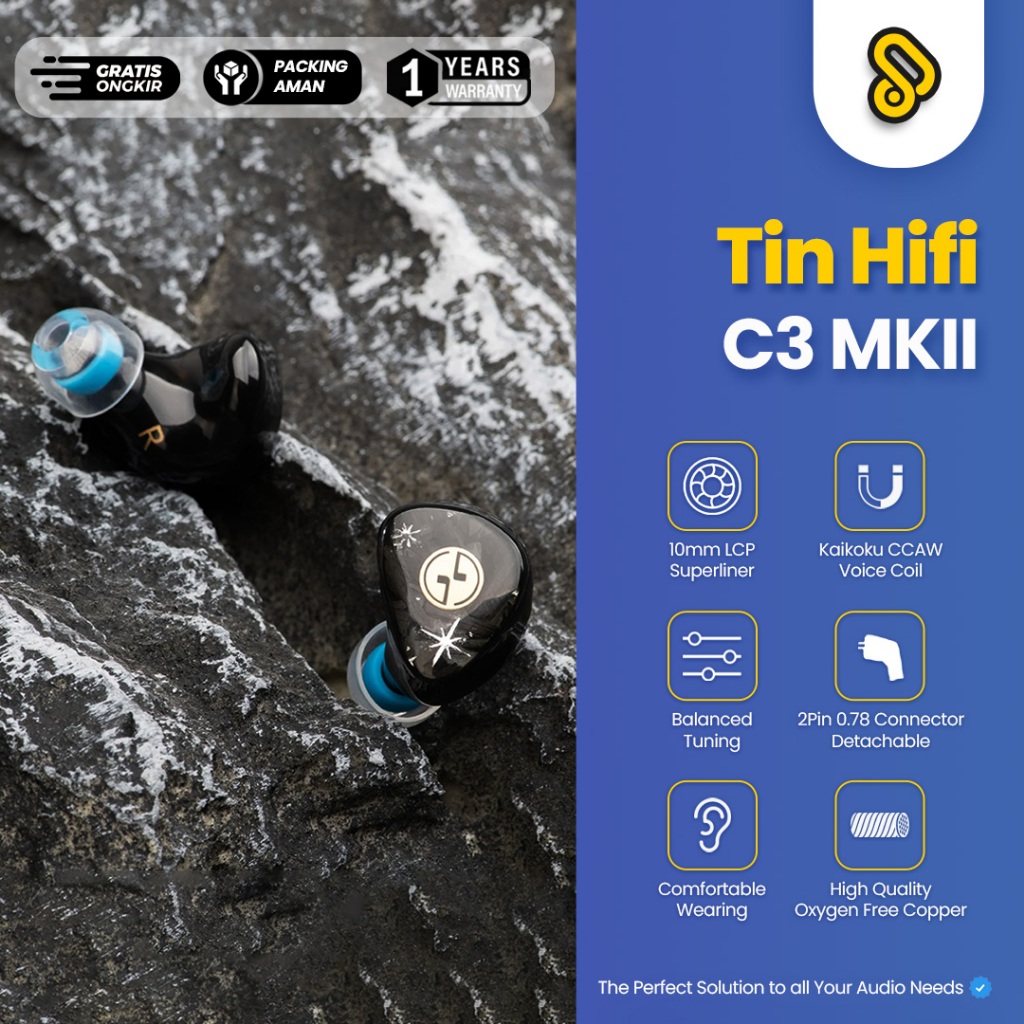 Jual Tin HIFI C3 MKII 10mm LCP Dynamic Driver In Ear Monitor Earphone ...
