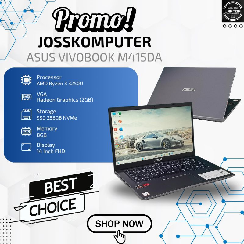 Jual ASUS VIVOBOOK M415DA AMD RYZEN 3 3250U/ RAM 8GB/ SSD 256GB/ 14 ...