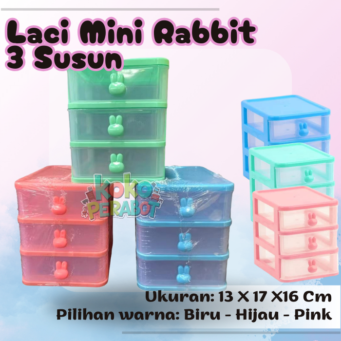 Jual LACI MINI 3 SUSUN BENTUK RABBIT PLASTIK / LACI MINI PLASTIK ...