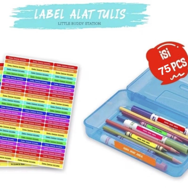 Jual Stiker Nama Pensil Label Sticker Custom Alat Tulis | Shopee Indonesia