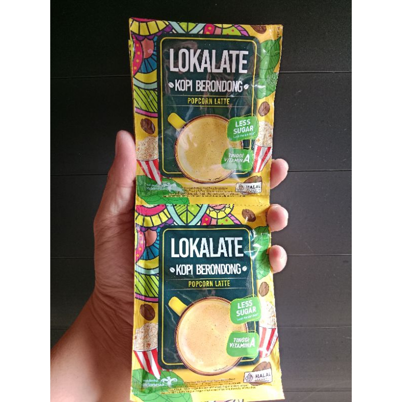 Jual Lokalate Kopi Rasa Popcorn Latte Kemasan 1 Renceng isi 10 Sachet ...