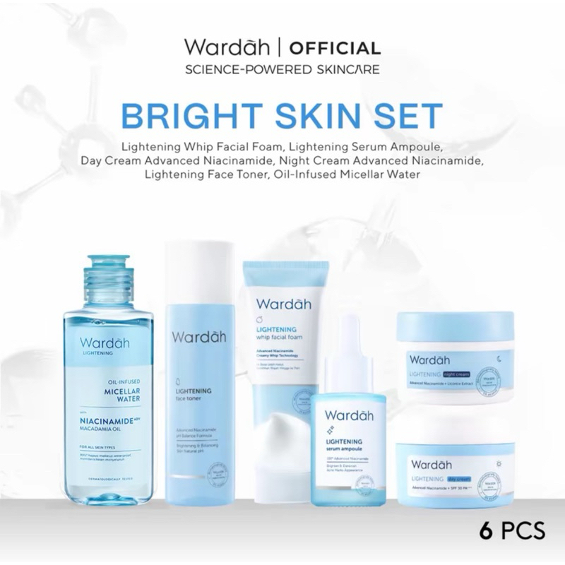 Jual Wardah Lightening Skincare Set Skin BRIGHT | Shopee Indonesia