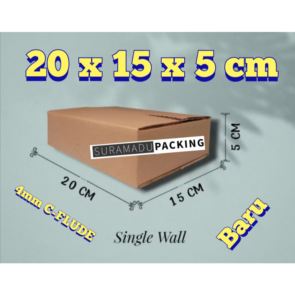 Jual Kardus box karton packing 20x15x5 cm Packing Polos dan Tebal 4mm C ...