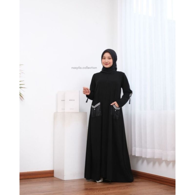 Jual Veyaa Abaya Nasyila Style Abaya Hitam Turkey | Shopee Indonesia