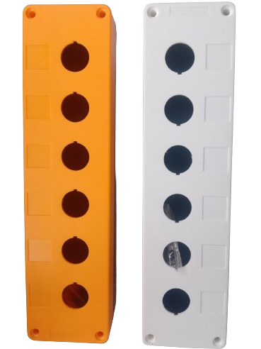 Jual Control Box push button 22mm / box tombol lubang 6 kuning /putih ...