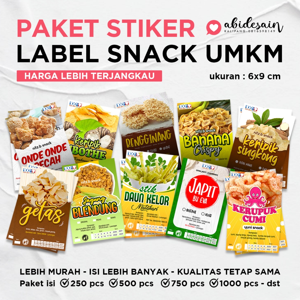 Jual PAKET STIKER - LABEL SNACK UMKM - Harga Lebih Terjangkau | Shopee ...