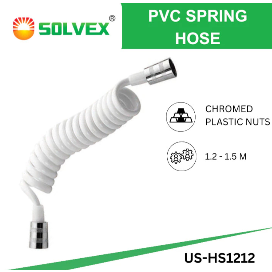 Jual SOLVEX Selang Shower Spiral PVC Putih Fleksible Spring Hose 1.2 ...
