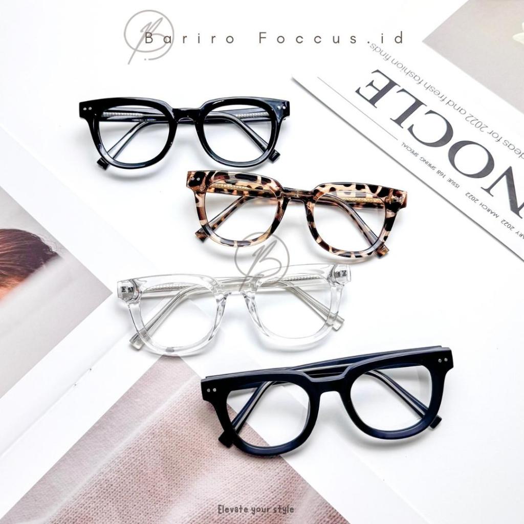 Jual Kacamat Pria Dan Wanita Frame Kotak Semi Bulat Leora Antiradiasi ...