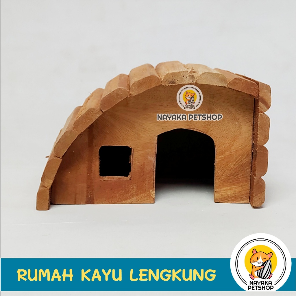 Jual Rumah Hamster Kayu Atap Lengkung Wooden Home Wood Kandang Hewan ...