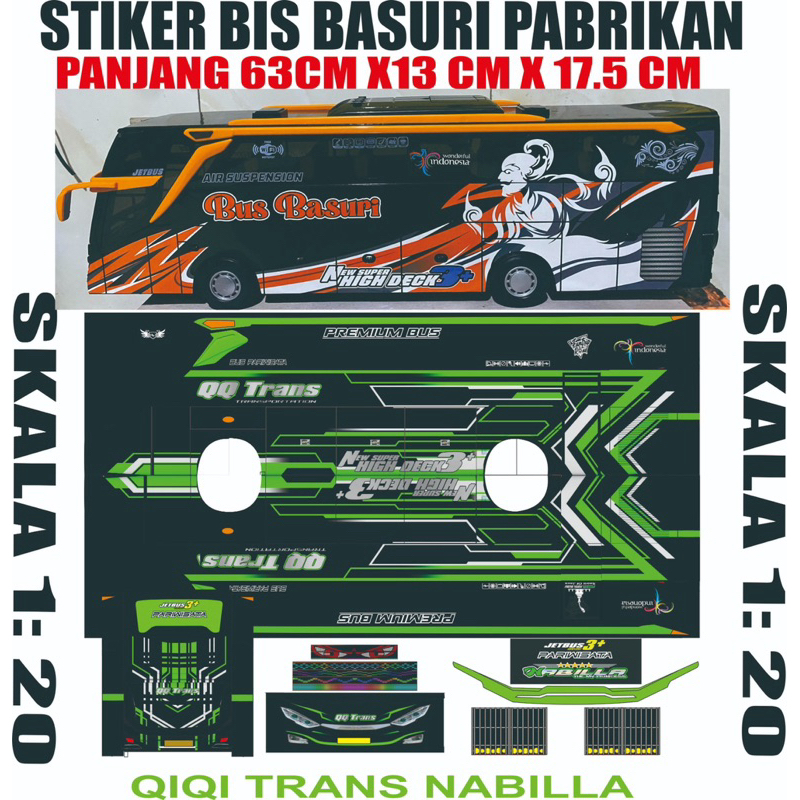 Jual STIKER LIVERY BUS BASURI PLASTIK PABRIKAN JUMBO 70 cm QIQI TRANS ...
