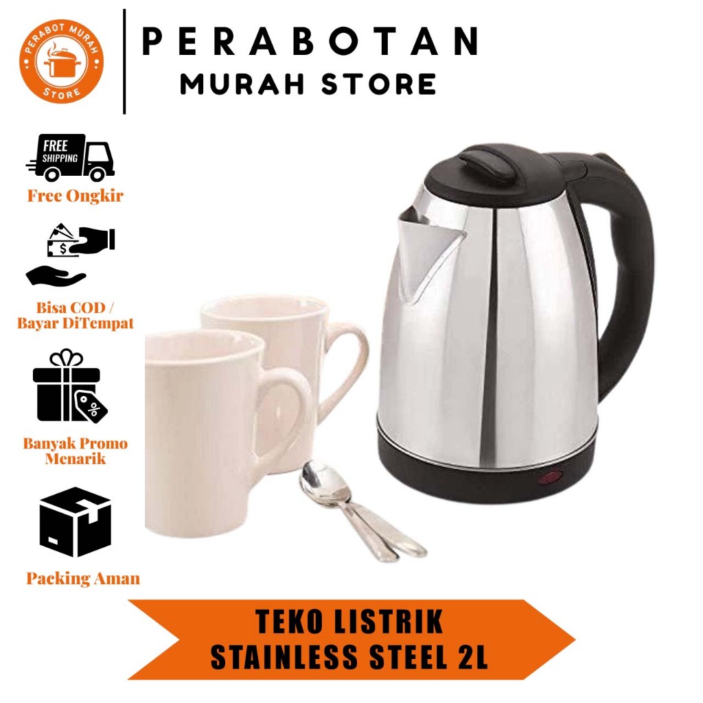 Jual PM - Teko Listrik Stainless Steel Electric Kettle Pemanas Air ...